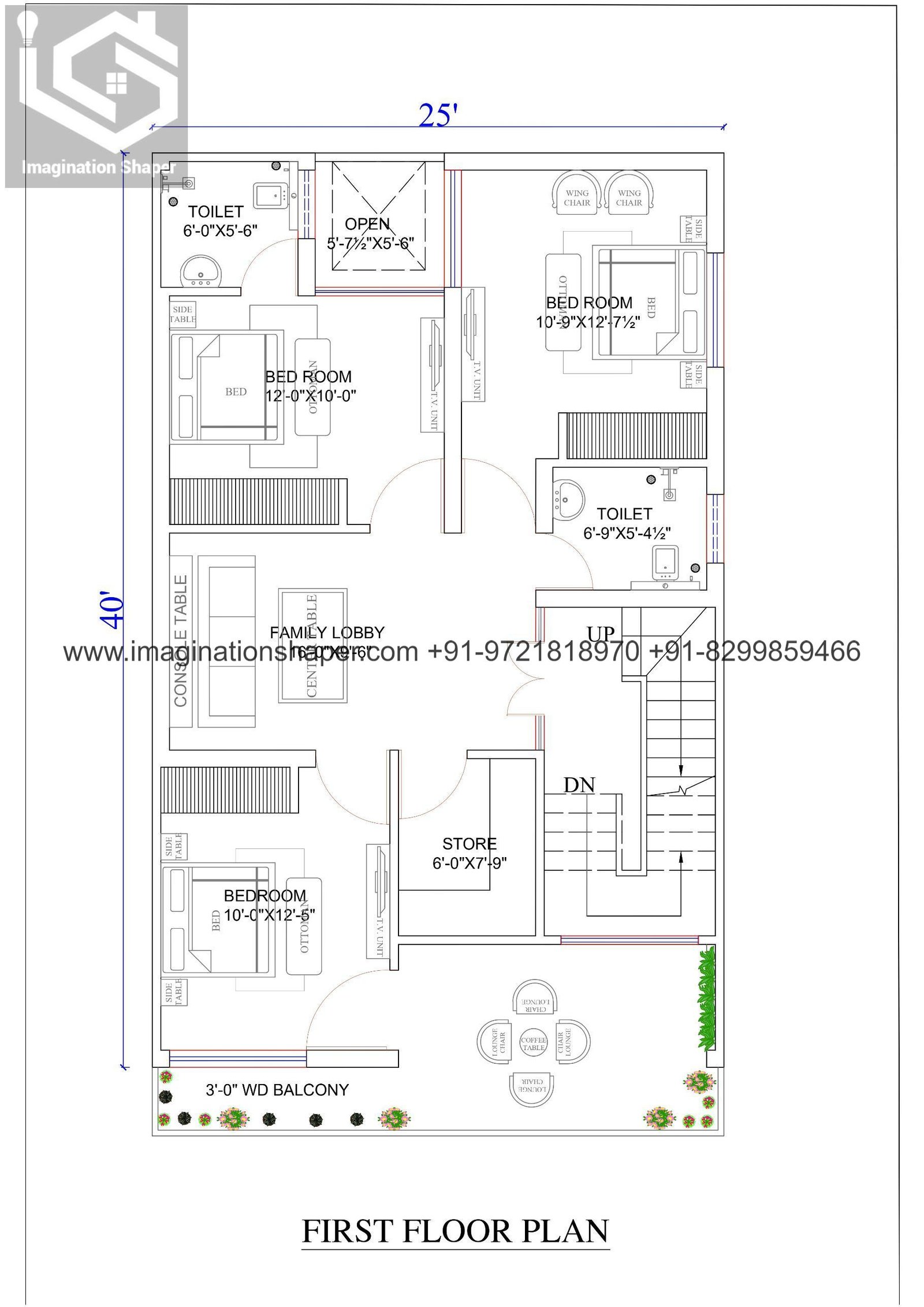 25X40 Online building plan maker | Custom Design by Imagination Shaper ...